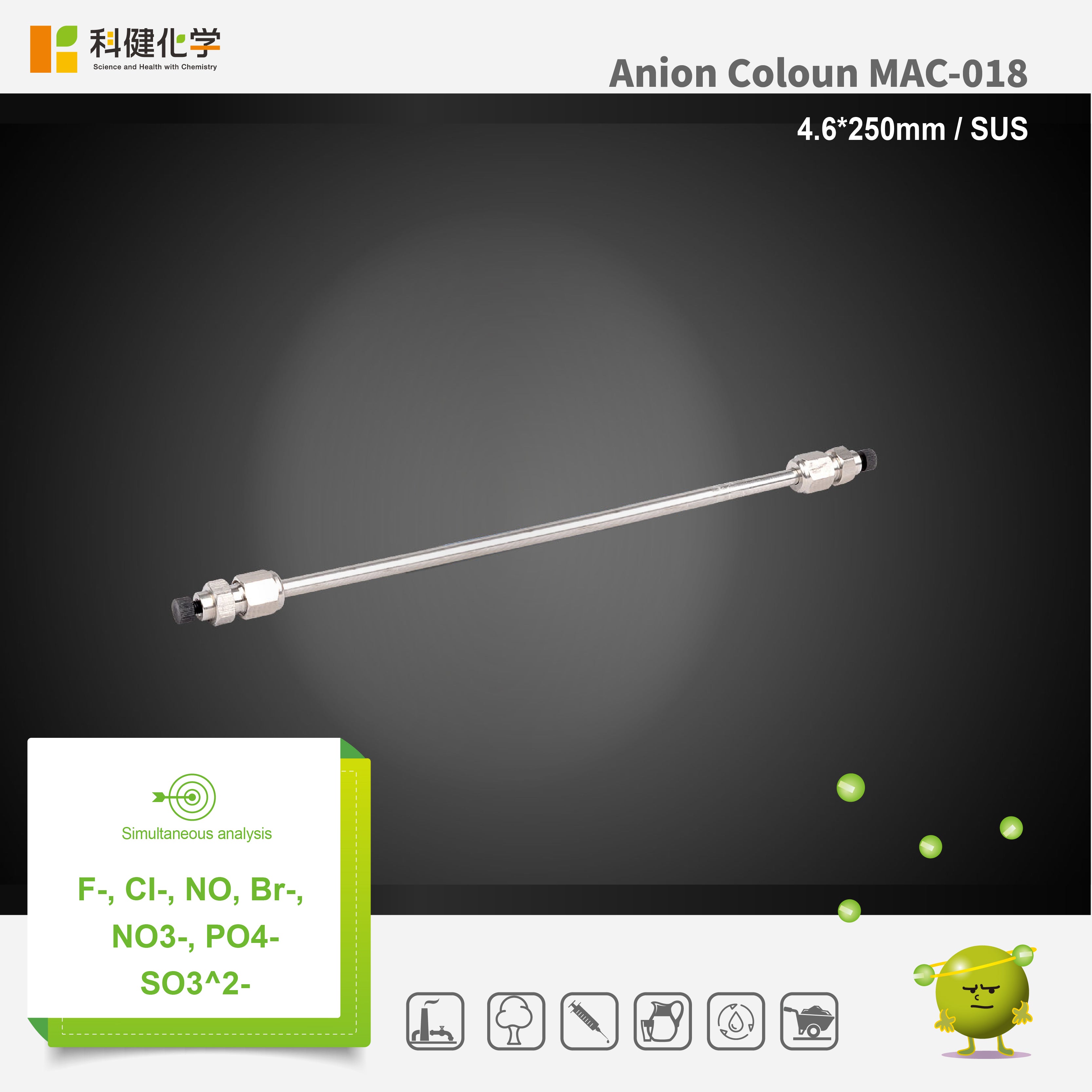 Anion column MAC-018 (4.6*250mm)(made by SUS） – kaken-kagaku