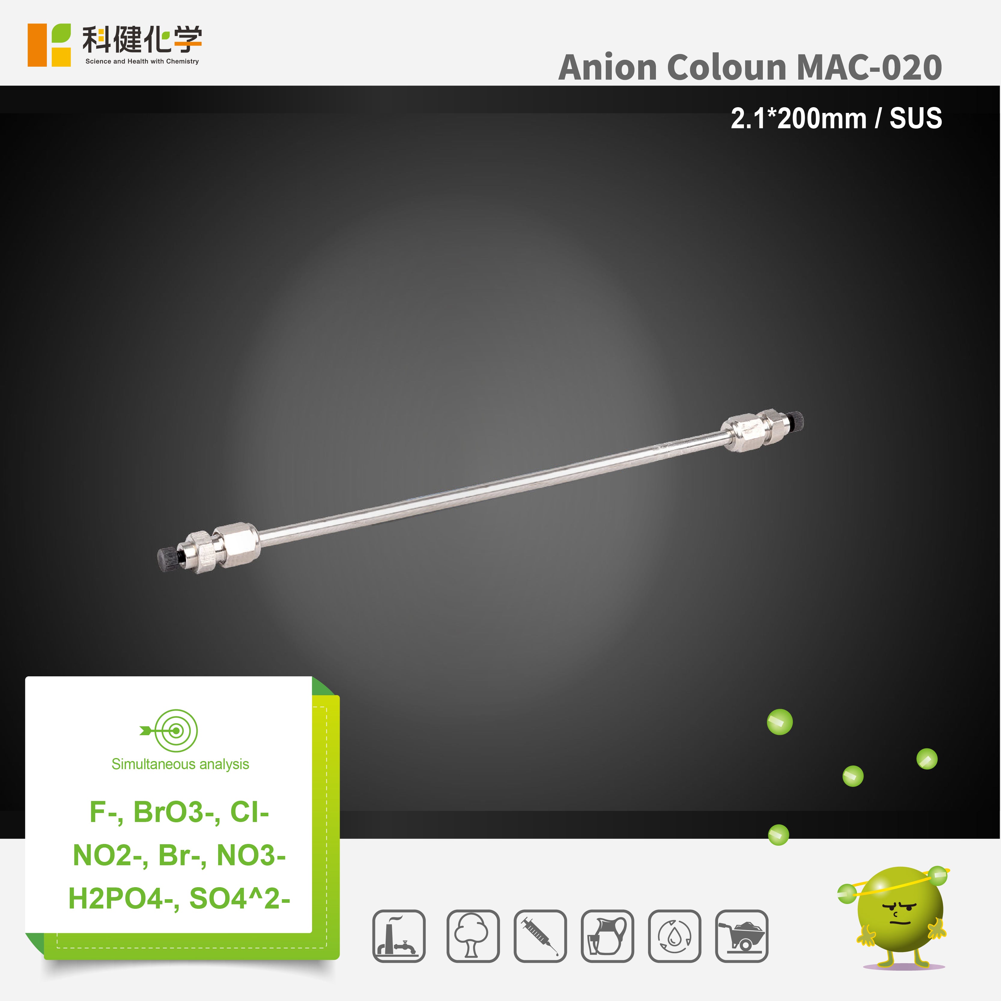 Anion column MAC-020 (2.1*200mm)(Made by SUS) – kaken-kagaku